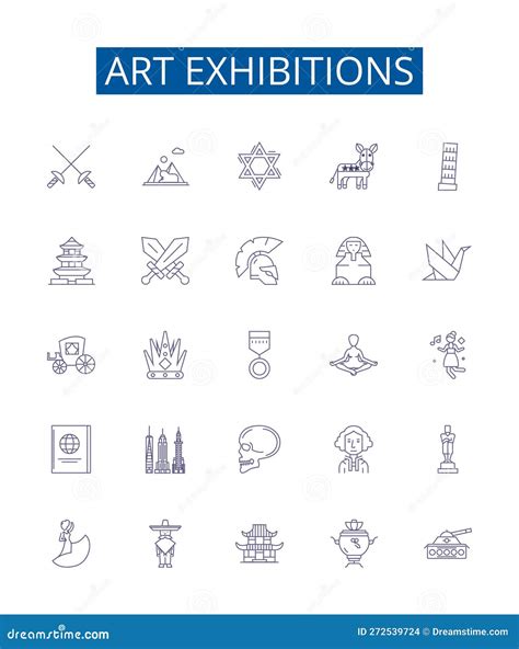 Art Exhibitions Line Icons Signs Set Design Collection Of Exhibitions