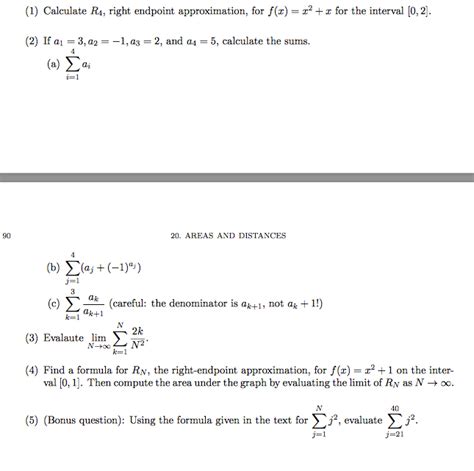solved 1 calculate r4 right endpoint approximation for