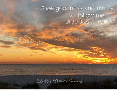 Surely Goodness And Mercy Will Follow Me All The Days Of My Life