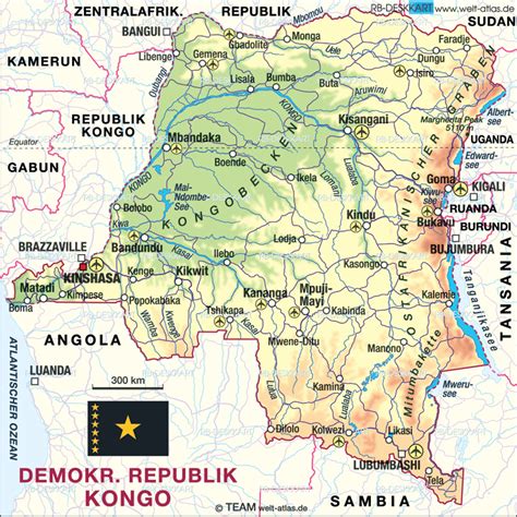 Repubblica Democratica Del Congo Mappa Fisica