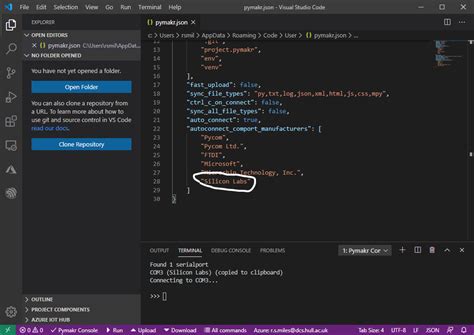 Writing MicroPython Using Visual Studio Code And Pymakr Robmiles