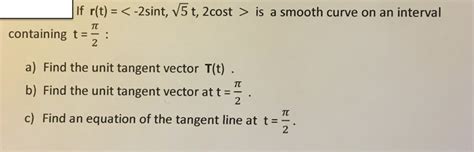 solved if r t is a smooth curve
