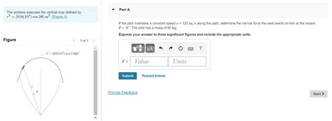 solved the airplane executes the vertical loop defined by