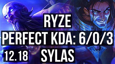 RYZE Vs SYLAS MID 6 0 3 Rank 10 Ryze Dominating EUW Challenger
