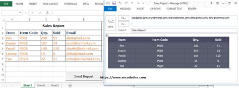 vba macro to send email from excel with table in body
