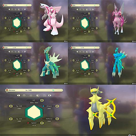 5x SHINY PALKIA DIALGA ARCEUS HISUIAN ORIGIN FORM MAX Effort Pokemon