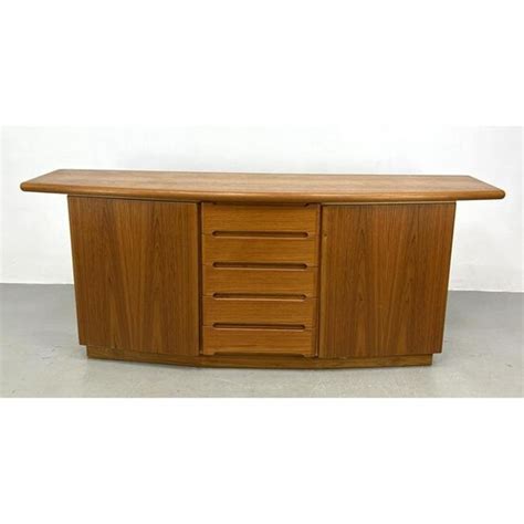 SKOVBY Danish Modern Teak Credenza Sideboard Curved Facade