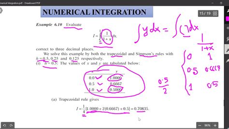 numerical integration and differentiation youtube