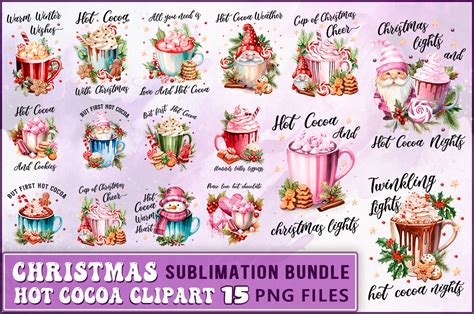 Christmas Hot Cocoa Sublimation Clipart Graphic By Extreme DesignArt