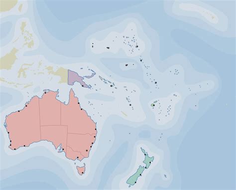 Juegos de Geografía Juego de Mapa político Oceanía 3º primaria