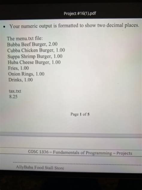 Solved COSC 1336 Fundamentals Of Programming Projects Chegg