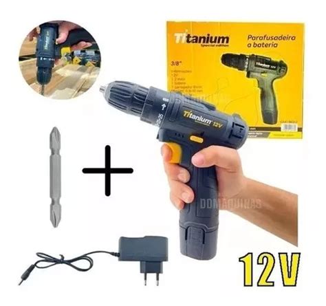 Parafusadeira Furadeira 12v 3 8 Litio Biv 5498 Titanium Kit