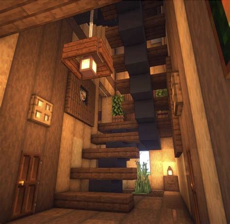 Staircase Idea Minecraft Room Minecraft Cottage Minecraft Interior