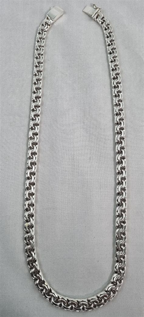 Cadena Gruesa De Plata Tejido Chino Para Caballero Artesanosmex
