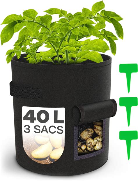Cefrank 2 X Sac De Plantation Grand 50 L 34 X 35 Cm Sacs De