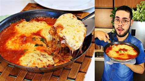 FRANGO Á PARMEGIANA DE FRIGIDEIRA PRONTO EM 10 MINUTOS ALMOÇO FÁCIL E