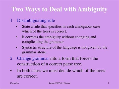 ppt chapter 3 context free grammars and parsing ambiguous grammar powerpoint presentation id