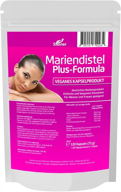 Mariendistel Artischocke Löwenzahn Kapseln mit Cholin für normale