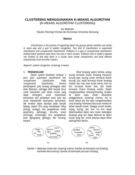 pdf clustering menggunakan k means algorithm