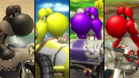 Mario Kart Wii All Yoshi Colors Losing Animations Youtube