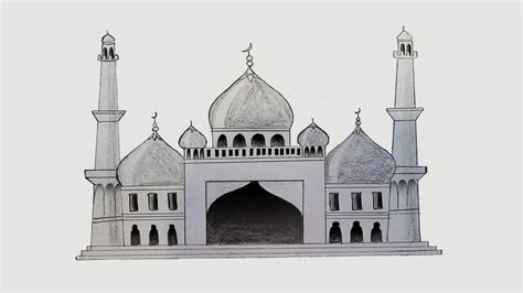 How To Draw A Mosque Step By Step