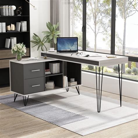 Amazon Homsee Home Office Computer Desk Corner Desk With Drawers