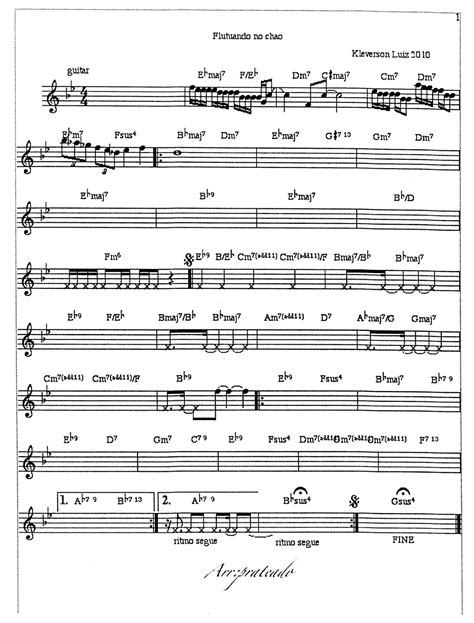 Meu Cavaquinho Partituras Partitura Flutuando no Chão Kleverson Luiz