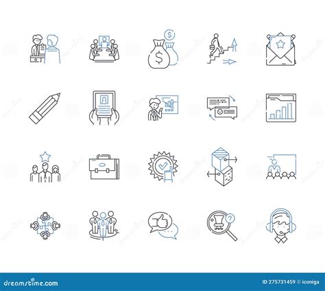 Workforce Optimization Line Icons Collection Efficiency Streamlining
