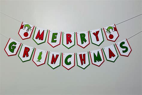 MERRY GRINCHMAS BANNER Pennant Measures 4 5 X 6 Letters Have A