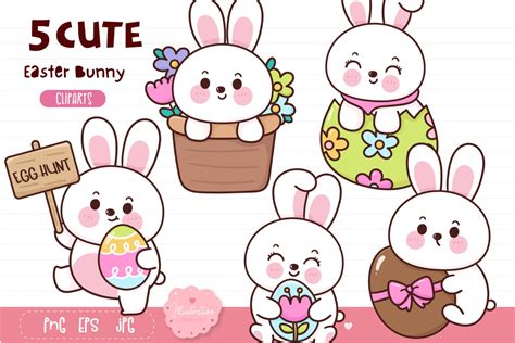 Cute Bunny Clipart Kawaii Bunny Clipart Easter Bunny Clipart Cute