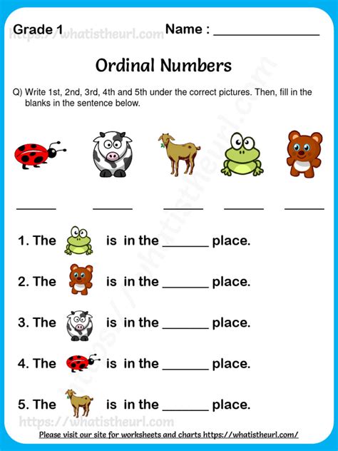 Ordinal Numbers Worksheet PDF Worksheets Library