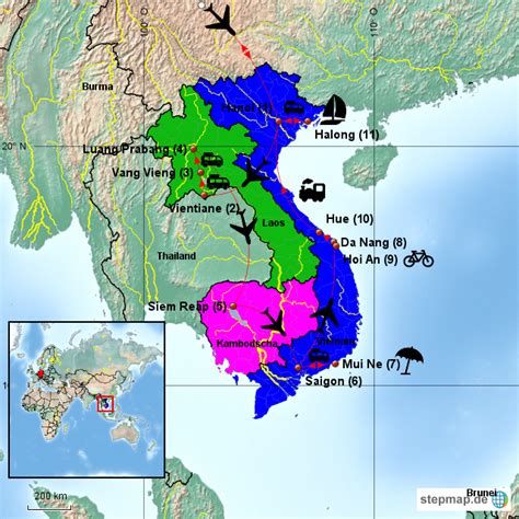 Stepmap Asien Landkarte F R Vietnam