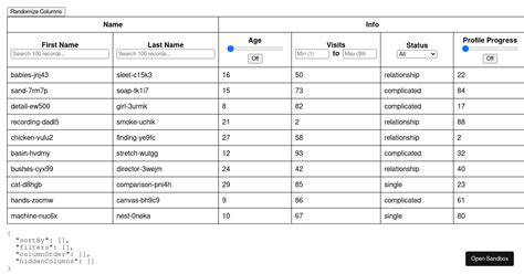 React Table Animated With Framer Motion Codesandbox