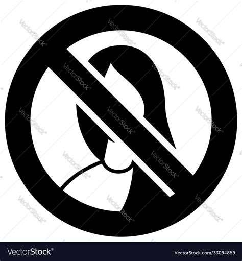 No Long Hair Forbidden Sign Modern Round Sticker Vector Image