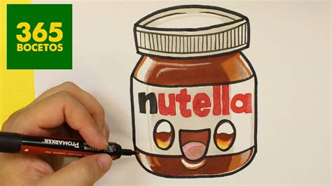COMO DIBUJAR UN BOTE DE NUTELLA KAWAII PASO A PASO Dibujos Kawaii