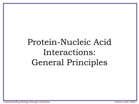 PPT Protein Nucleic Acid Interactions General Principles PowerPoint