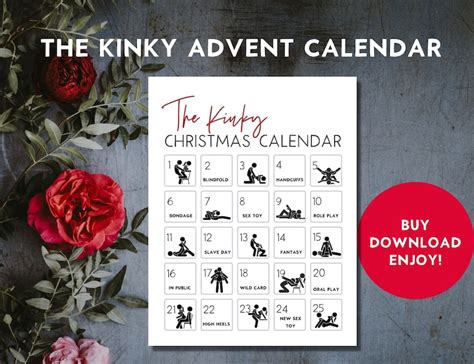 Kinky Advent Calendar For Couples Sex Challenge Printable Sex Game Etsy