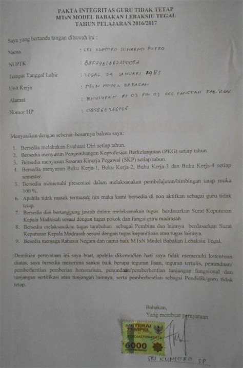 Contoh Tanda Tangan Di Materai 2021