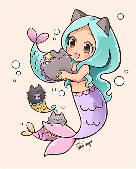 Mermaid Pusheen By Nekoshiei Deviantart On DeviantArt Cosas