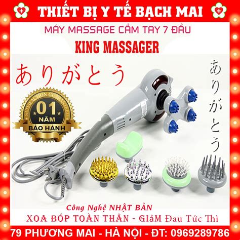 Máy Đấm Lưng Massage Cầm Tay 7 Đầu King Massager Chính Hãng Bảo