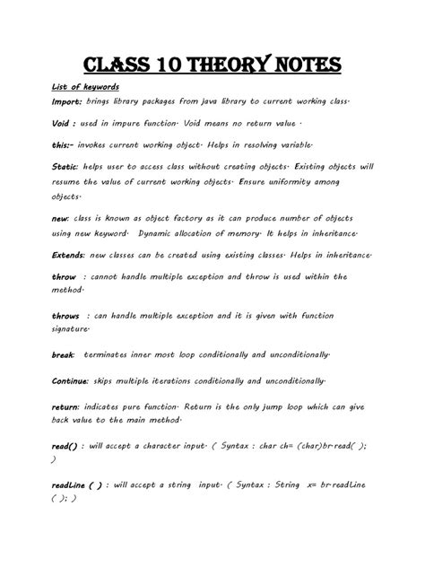 class 10 computer notes pdf class computer programming object oriented programming