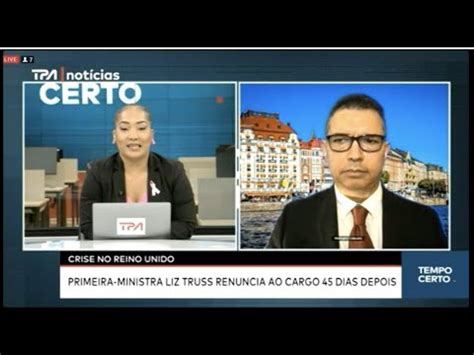 No Tempo Certo do canal TPA Notícias Liz Truss caiu neste 20 de