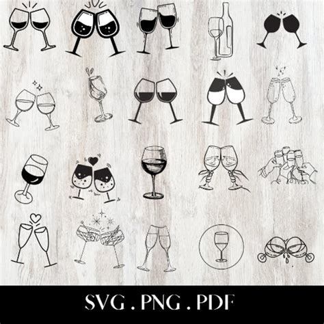 Weingläser SVG Wein SVG Bundle Weinglas Clipart Prost Etsy de