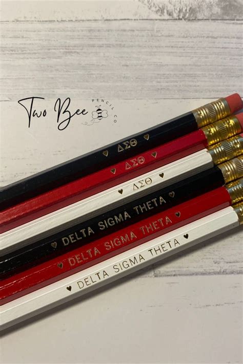 Delta Sigma Theta Custom Pencil Set Delta Sigma Theta Gift Delta