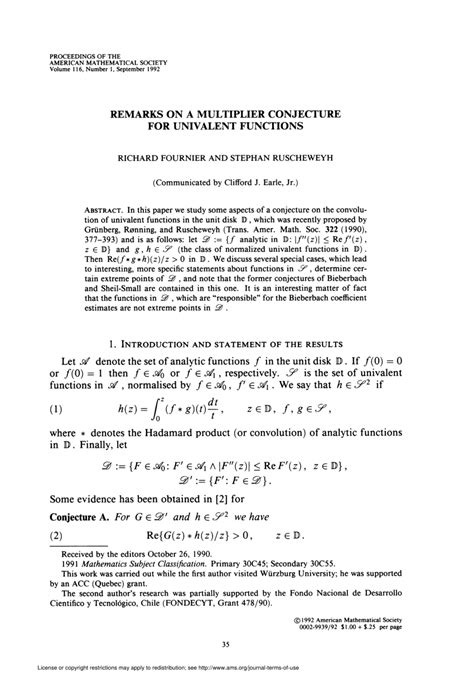 pdf remarks on a multiplier conjecture for univalent functions