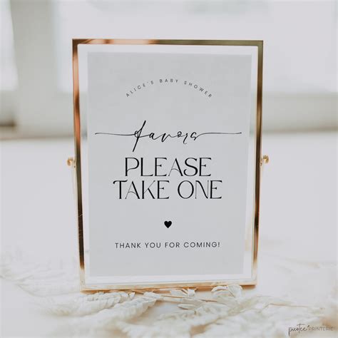 Baby Shower Favor Sign Printable Favor Sign Baby Shower Minimalist