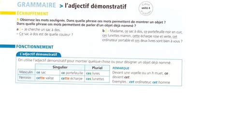Mercredi 11 janvier 2023 Adjectifs démonstratifs Impératif