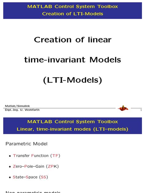creation of linear time invariant models lti models pdf systems science signal processing