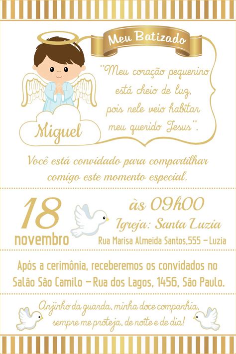 Arte Convite Batizado Digital E Para Imprimir Elo