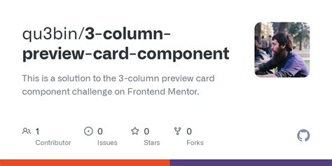 github qu3bin 3 column preview card component this is a solution to the 3 column preview card